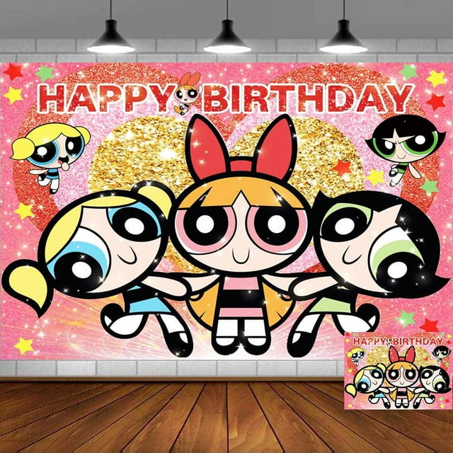 Powerpuff Girls Backdrop Banner Party Supplies Poster Movie Theme ...