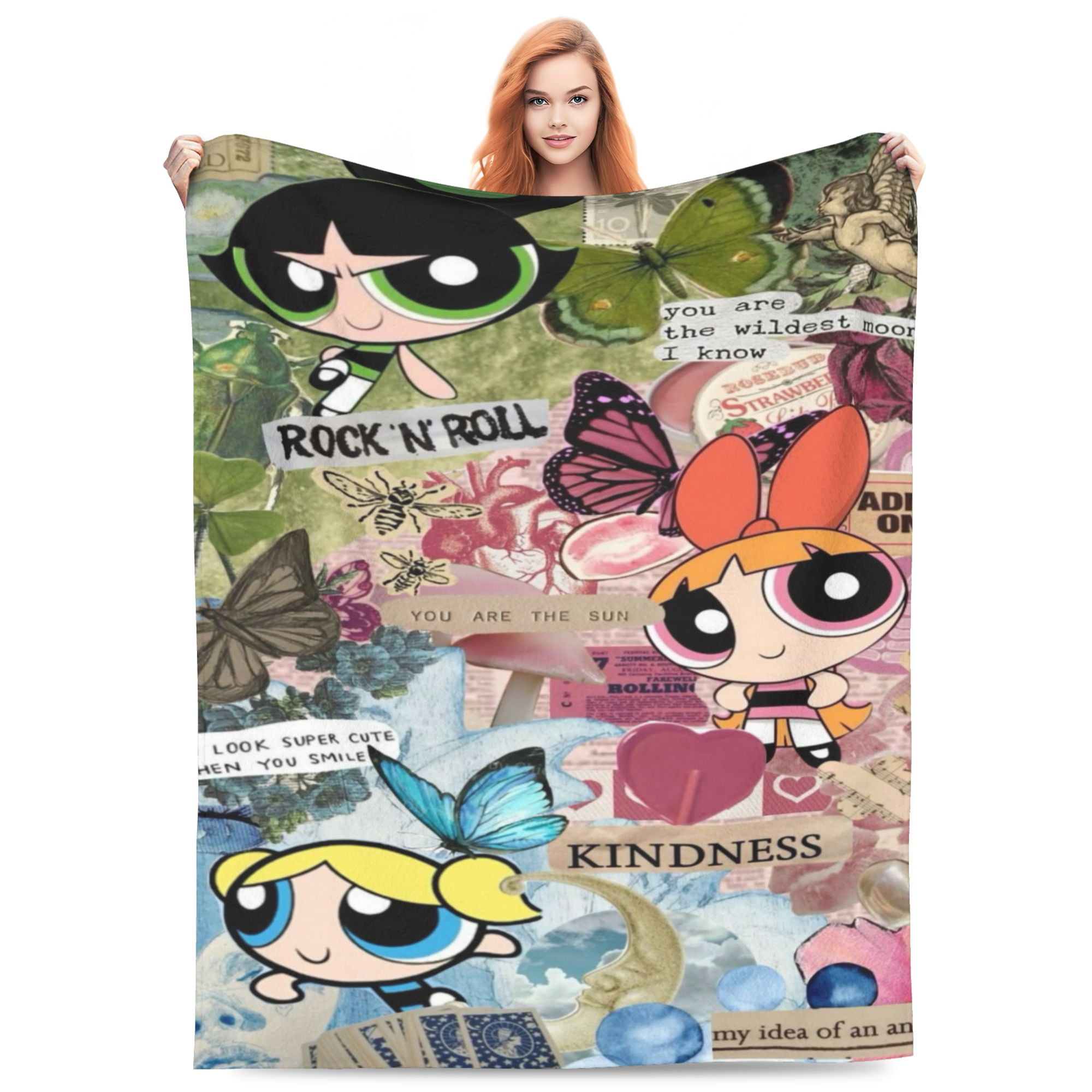 Powerpuff Girls Bed Blanket Super Soft Fleece Throw Blanket Lightweight ...