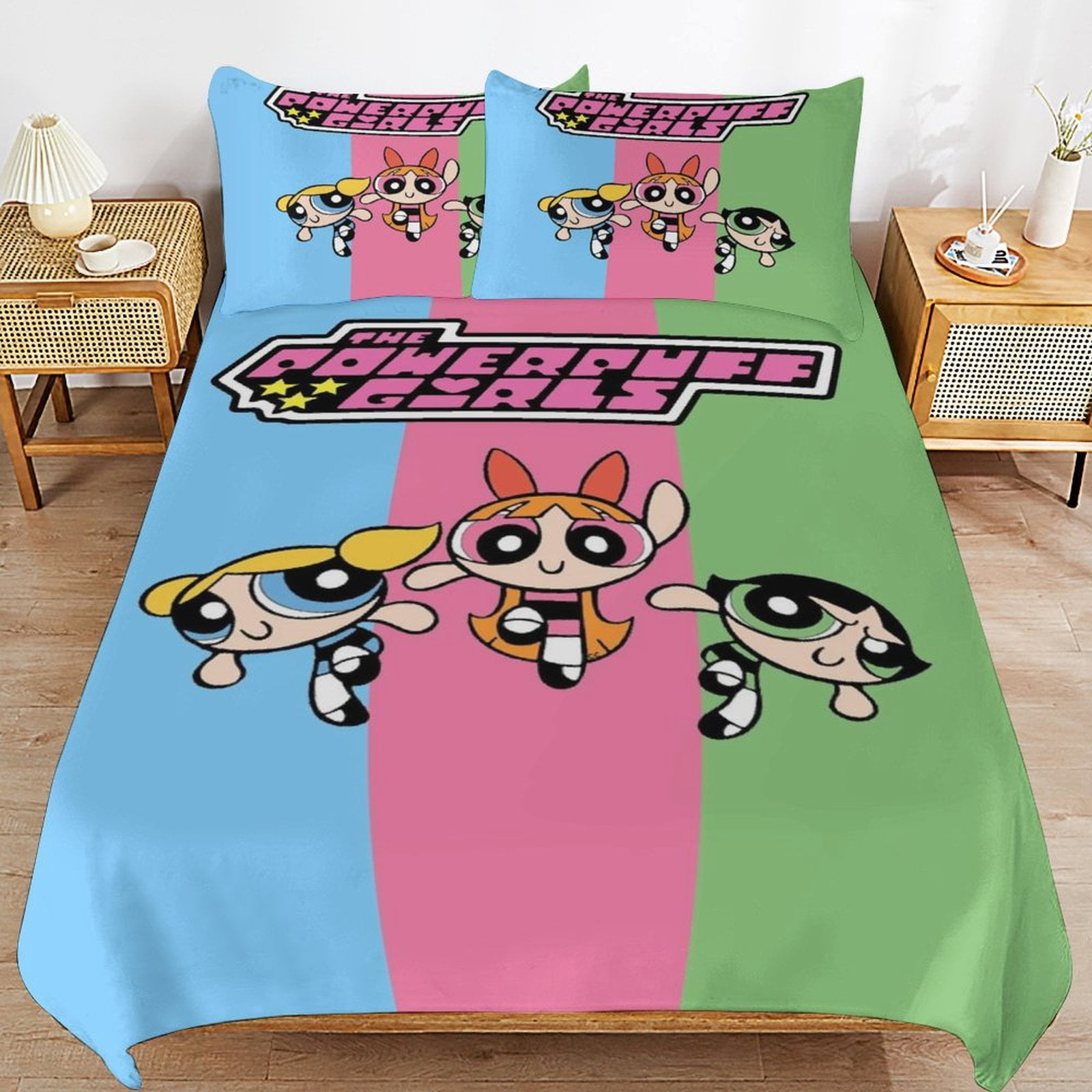 Powerpuff Girls Bedding Set Anime Bedding Set Cartoon Duvet Cover Set ...