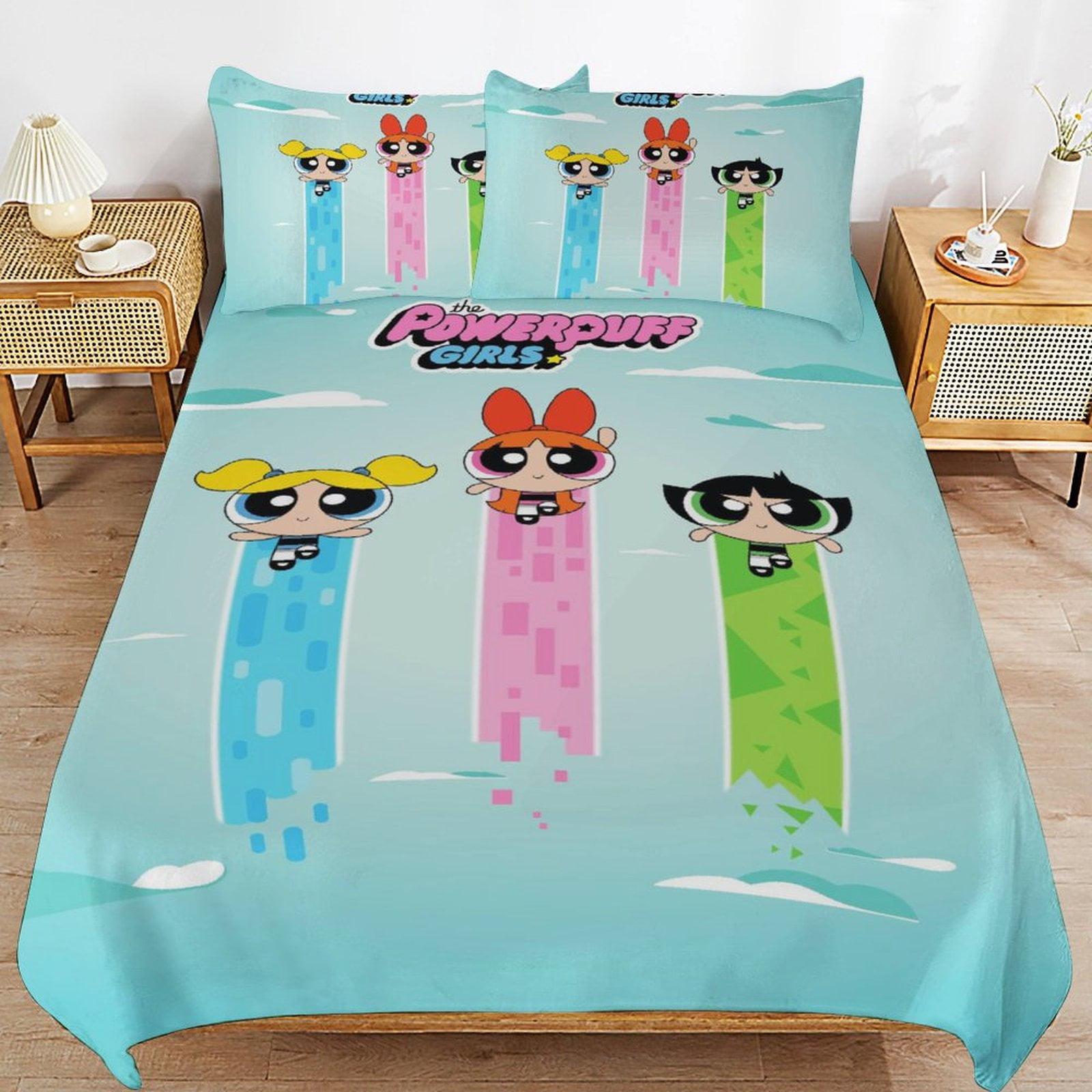 Powerpuff Girls Bedding Set Anime Bedding Set Cartoon Duvet Cover Set ...