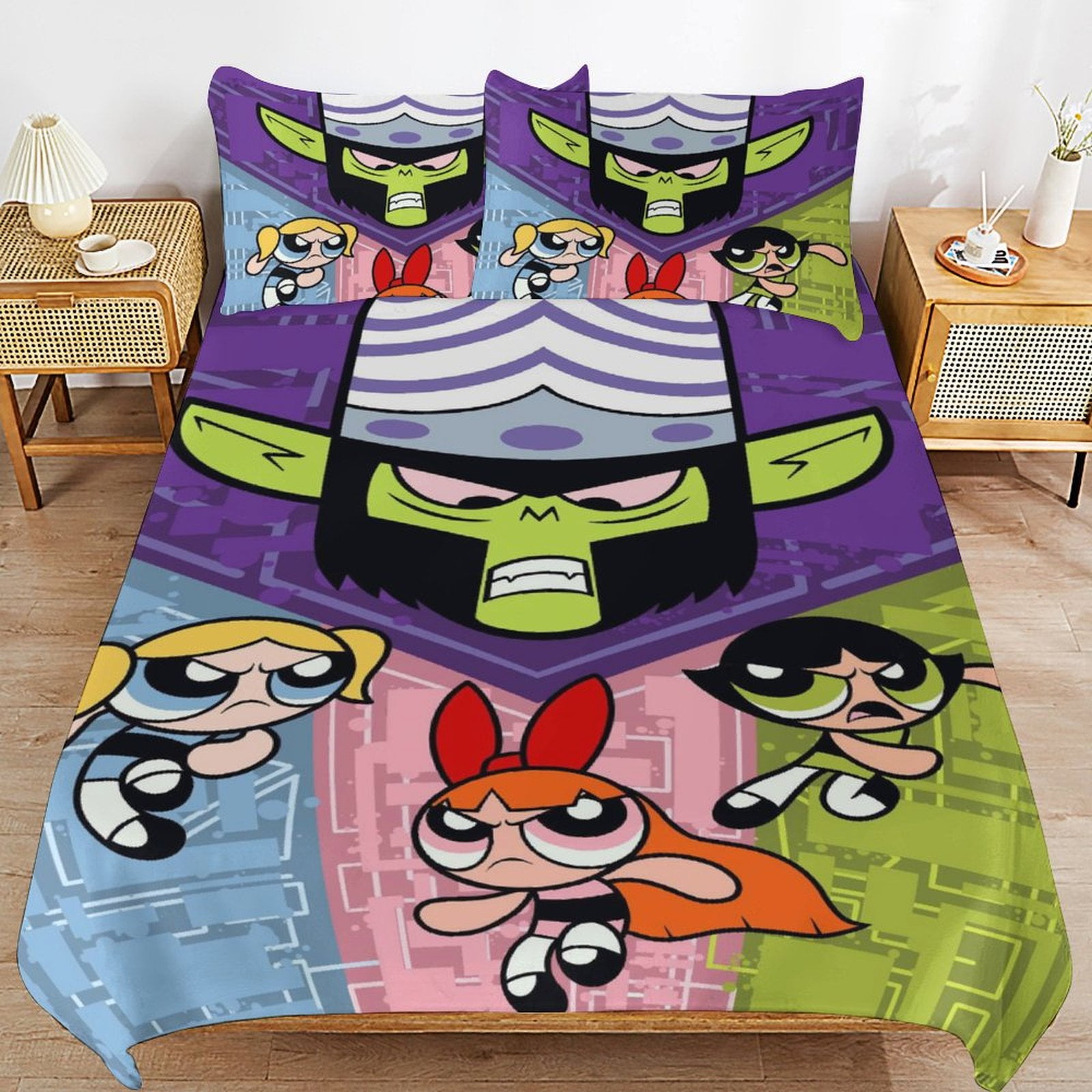 Powerpuff Girls Bedding Set Anime Bedding Set Cartoon Duvet Cover Set ...