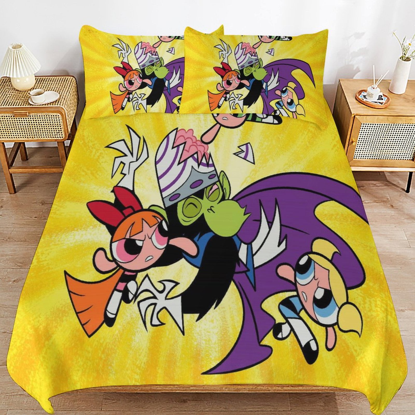 Powerpuff Girls Bedding Set Anime Bedding Set Cartoon Duvet Cover Set ...