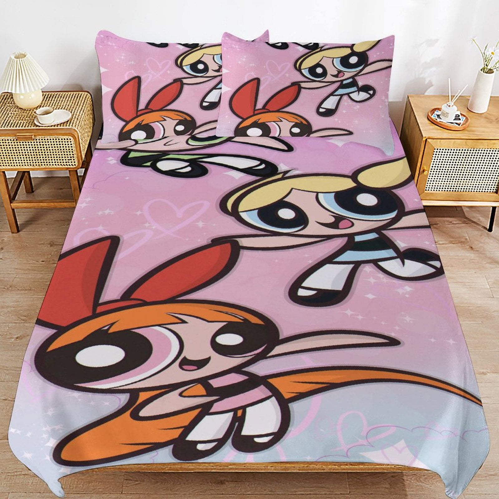 Powerpuff Girls Bedding Set Anime Bedding Set Cartoon Duvet Cover Set ...