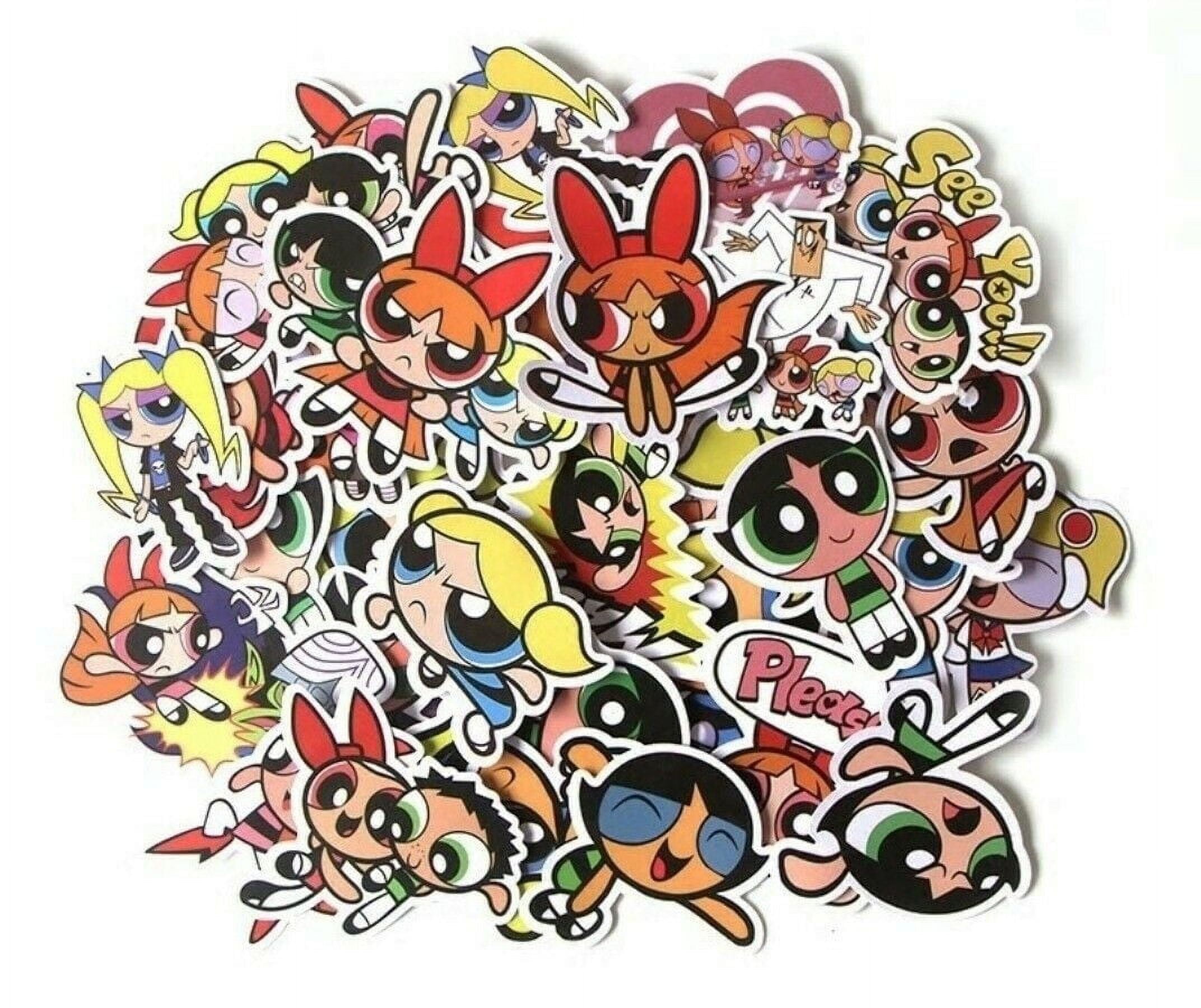 Powerpuff Girls Cartoon Themed Set of 36 Assorted Stickers Decal Set ...