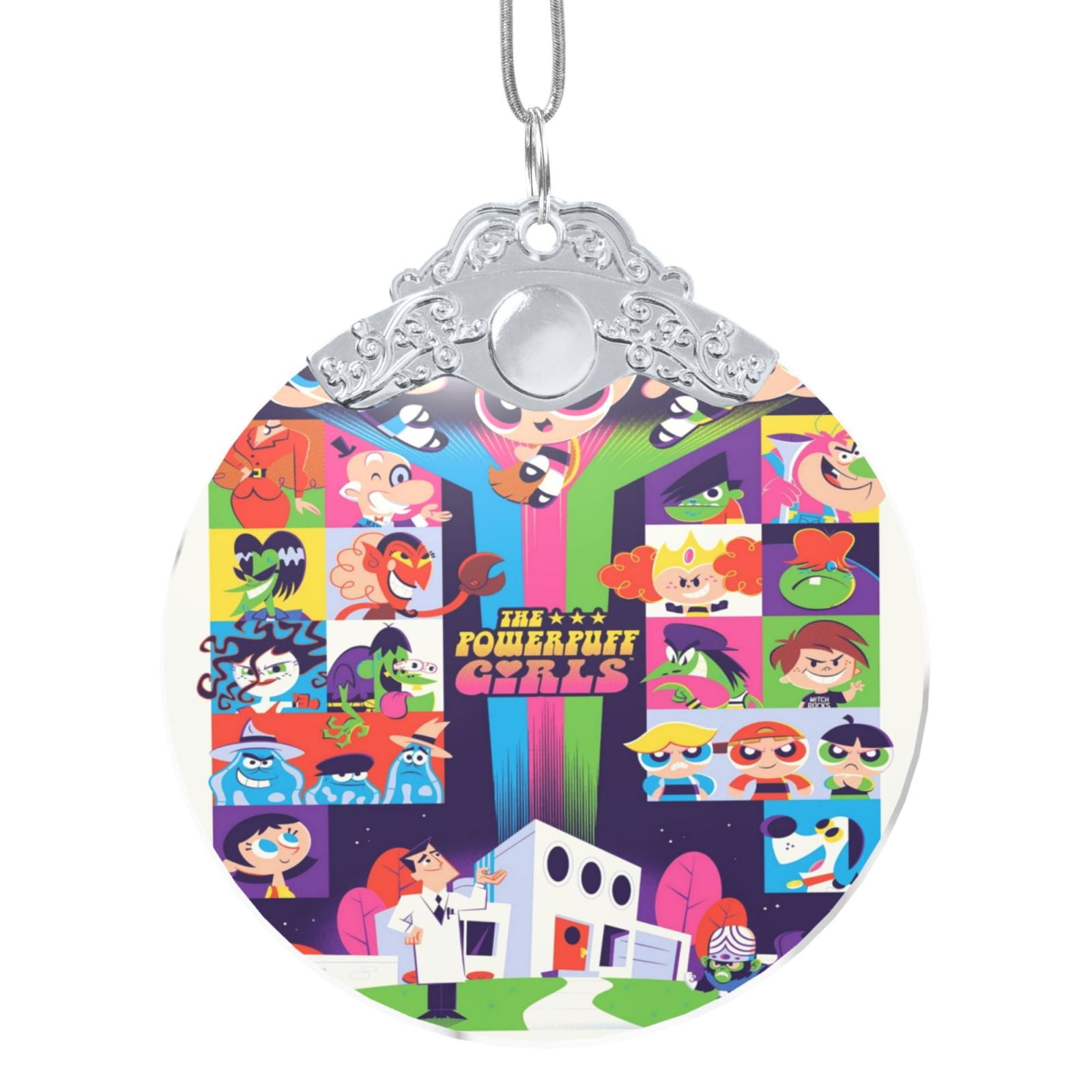 Powerpuff Girls Christmas Tree Glass Round Pendant, Christmas Tree ...