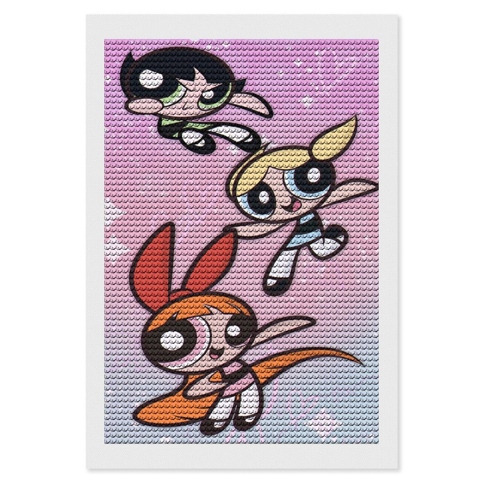 Powerpuff Girls Diamond Art Kits for Adults Cartoon 5D DIY Diamond Art ...
