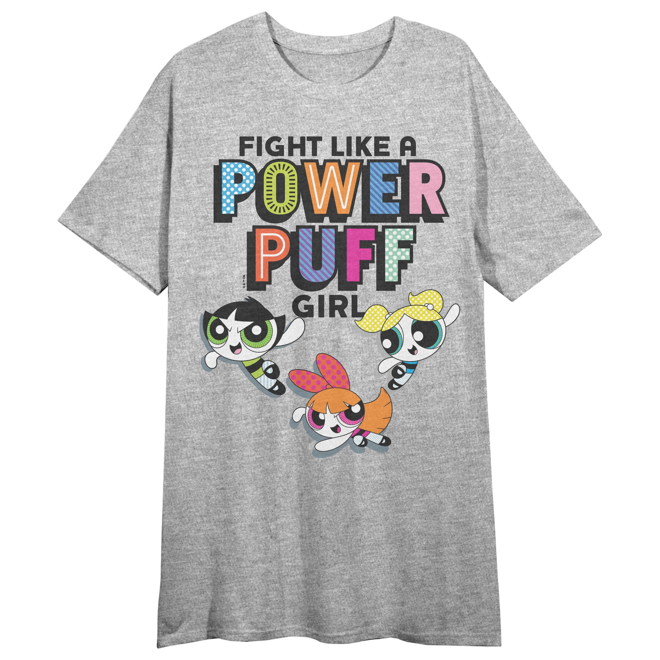 Powerpuff Girls Fight Like A Powerpuff Girls Crew Neck Short Sleeve ...