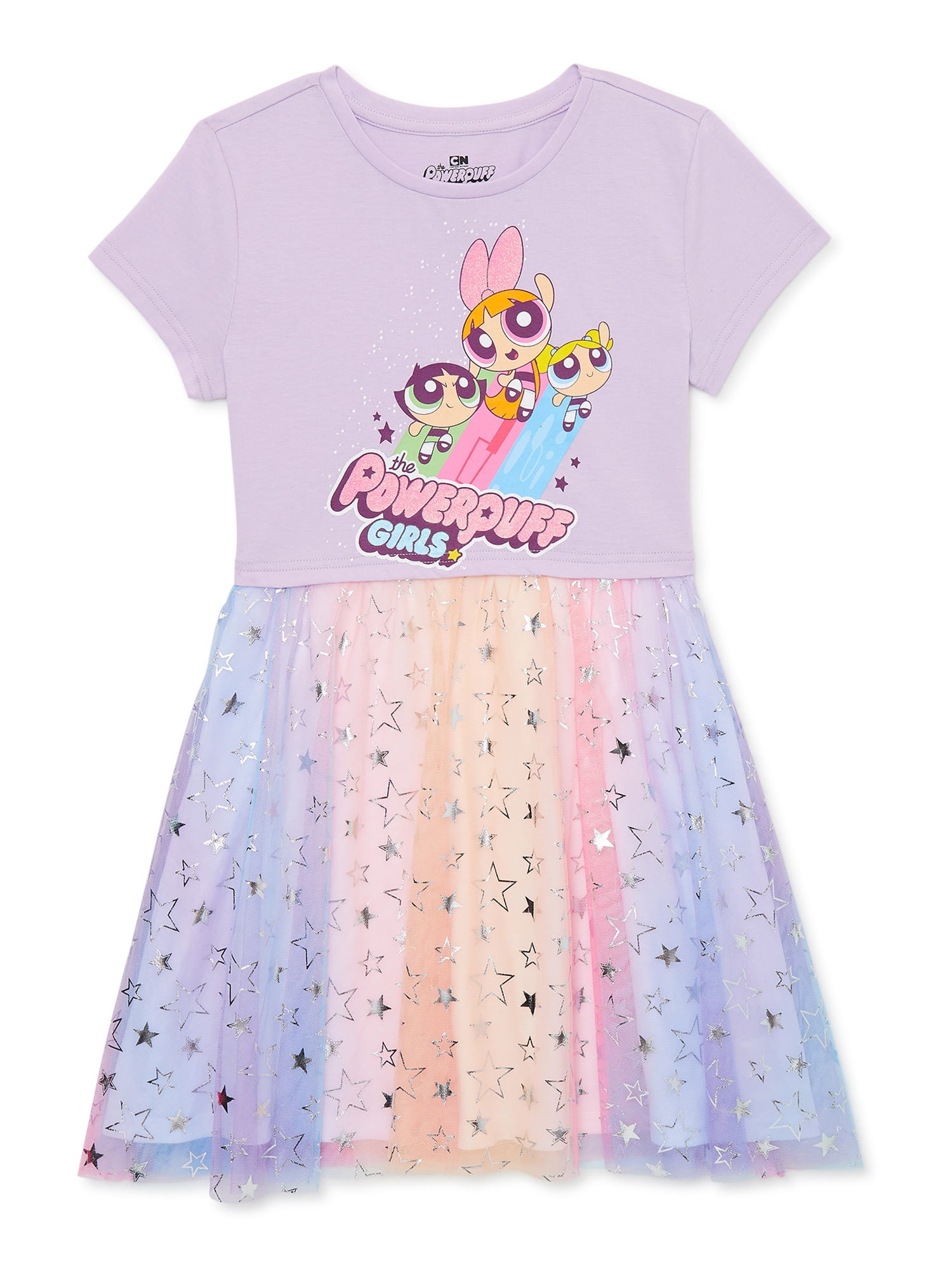 Powerpuff Girls Girls Short Sleeve Tulle Dress, Sizes 4-12 - Walmart.com