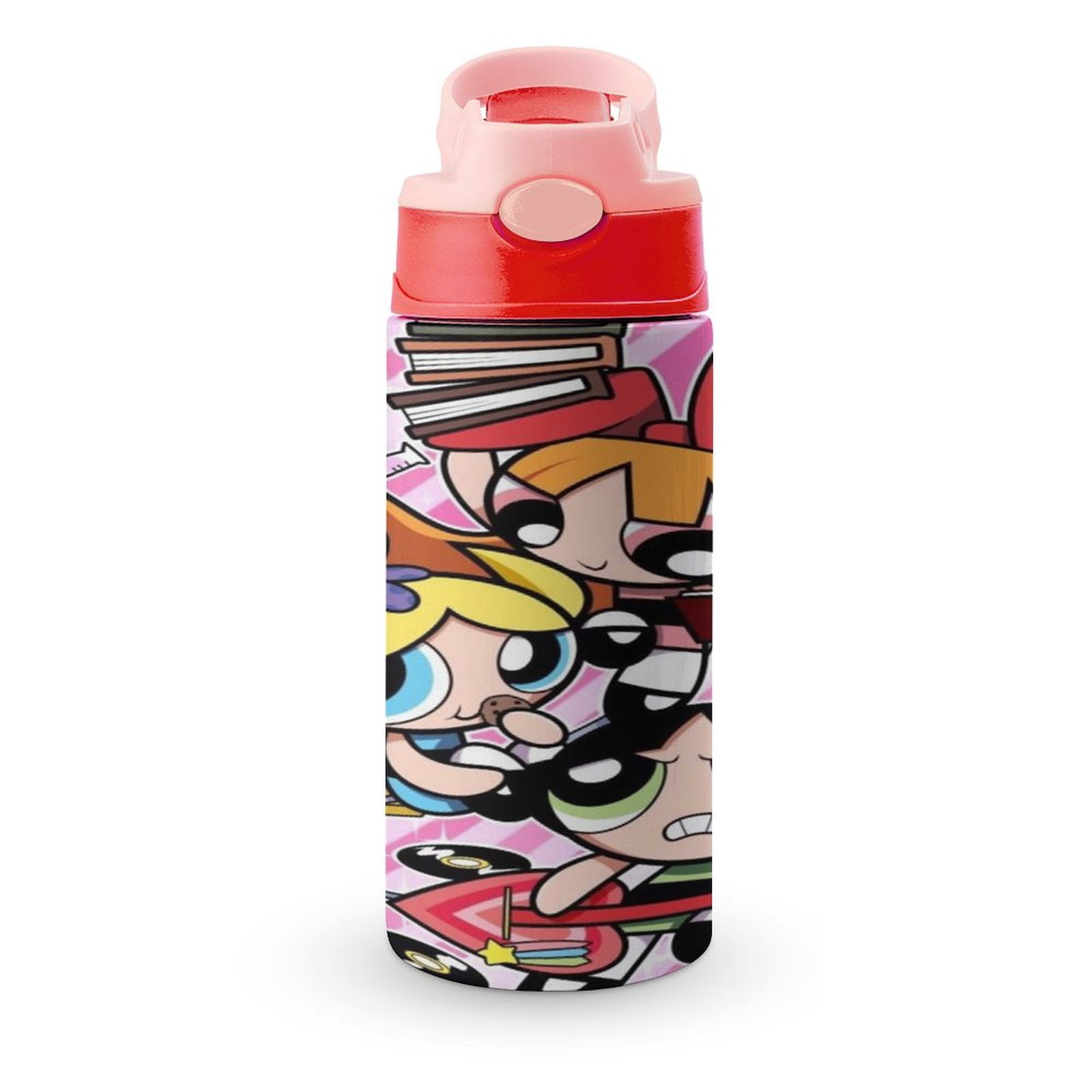 Powerpuff Girls Kids Water Bottle with Straw Lid Insulated Stainless ...