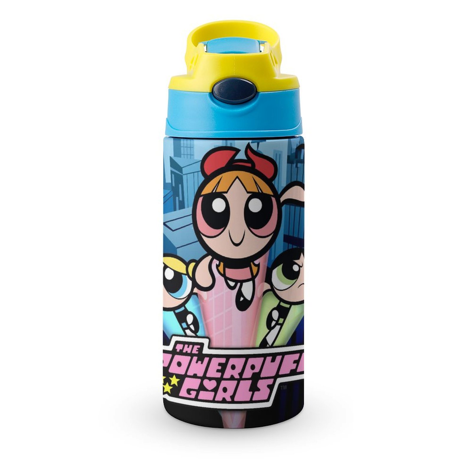 Powerpuff Girls Kids Water Bottle with Straw Lid Insulated Stainless ...