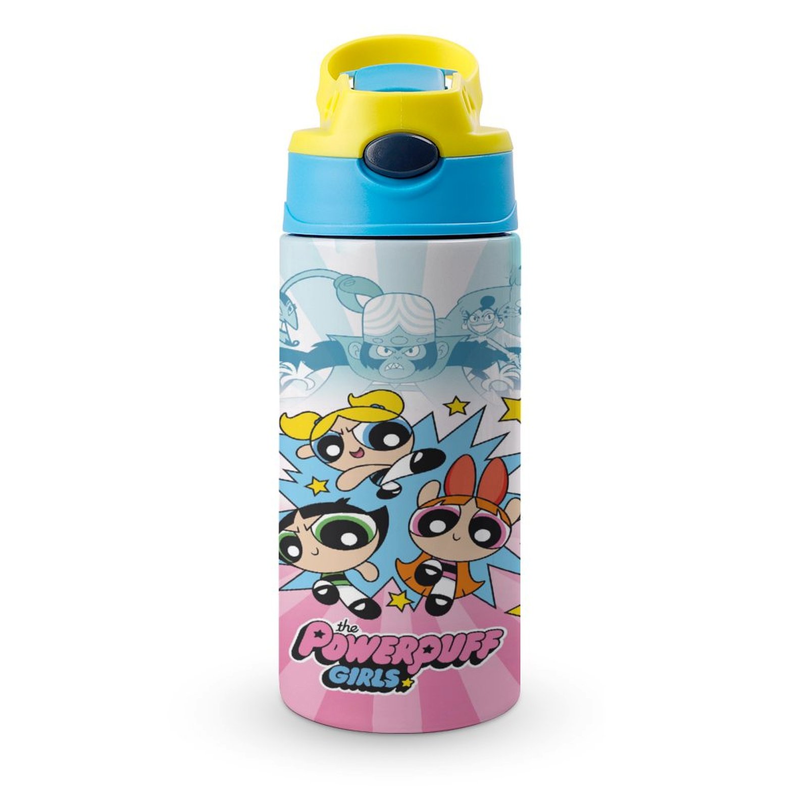 Powerpuff Girls Kids Water Bottle with Straw Lid Insulated Stainless ...