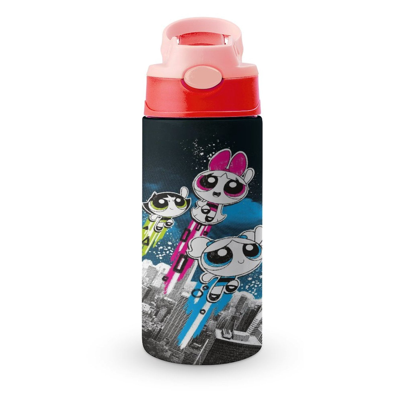 Powerpuff Girls Kids Water Bottle with Straw Lid Insulated Stainless ...