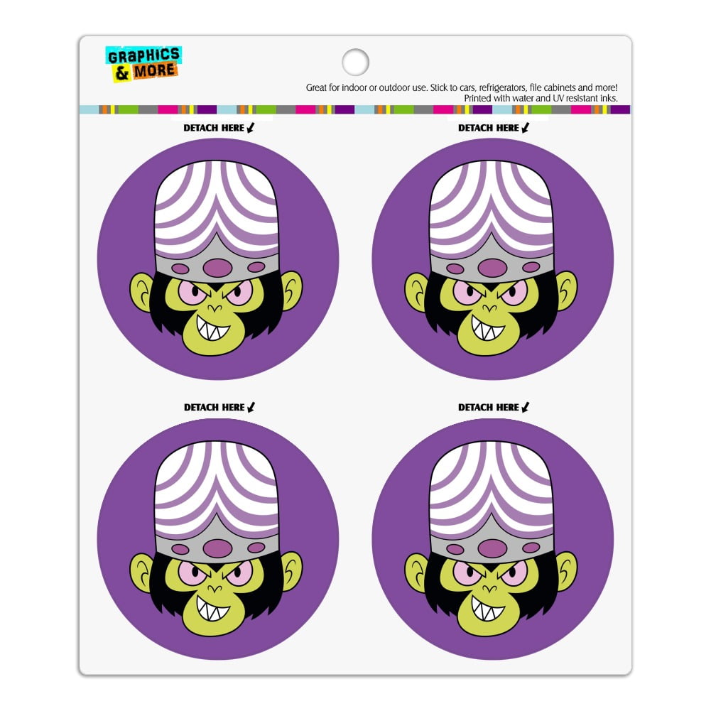 Powerpuff Girls Mojo Jojo Head Refrigerator Fridge Locker Vinyl Circle ...