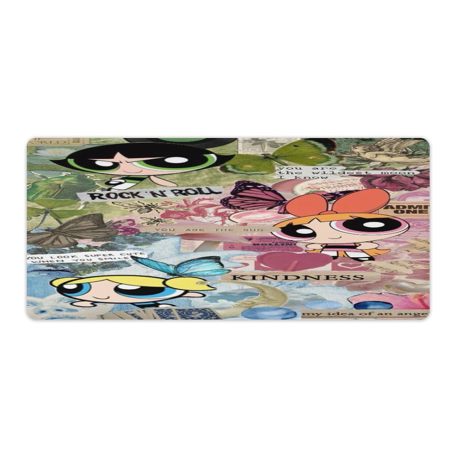 Powerpuff Girls Mouse Pad with Stitched Edge Desk Mat Keyboard Pad for ...