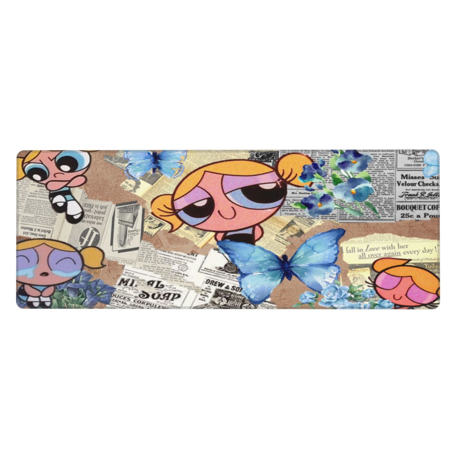 Powerpuff Girls Mouse Pad with Stitched Edge Desk Mat Keyboard Pad for ...