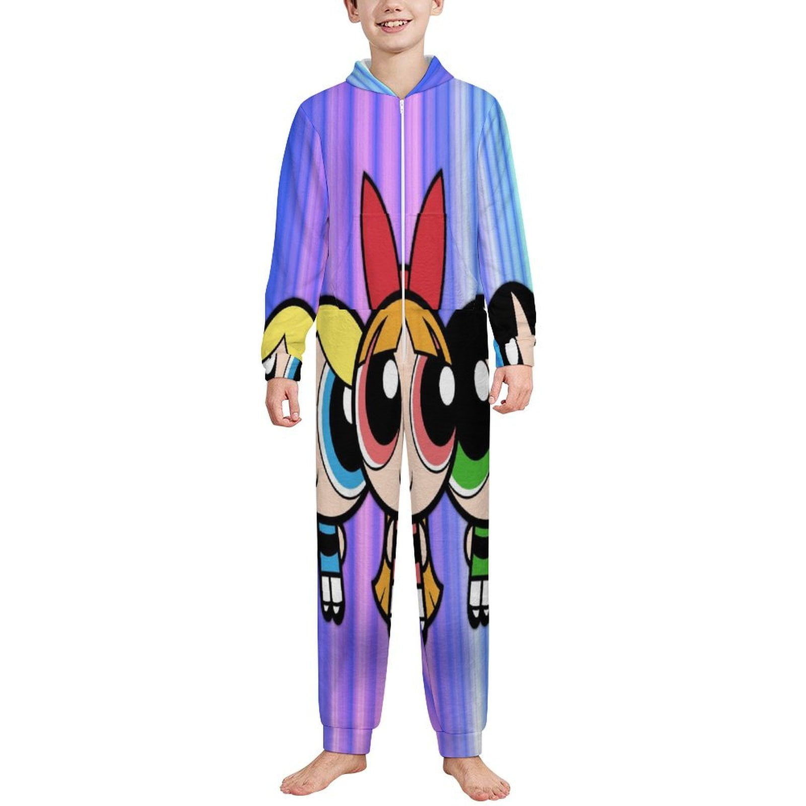 Powerpuff Girls Onesie Pajama Sleepwear Fleece Jumpsuits for Daily ...