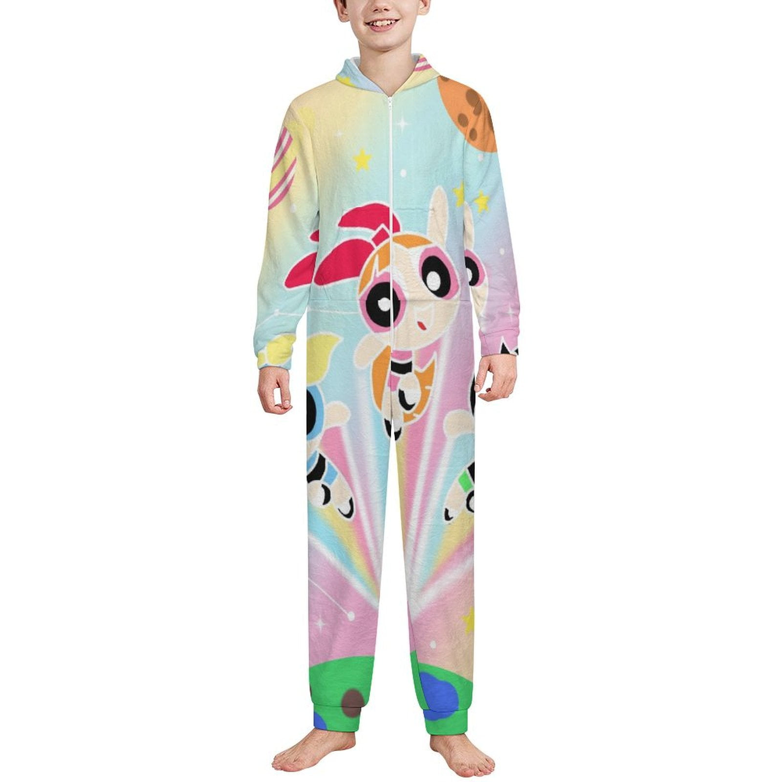 Powerpuff Girls Onesie Pajama Sleepwear Fleece Jumpsuits for Daily ...