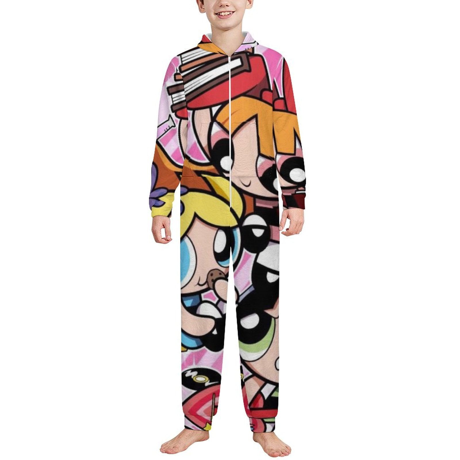 Powerpuff Girls Onesie Pajama Sleepwear Fleece Jumpsuits for Daily ...
