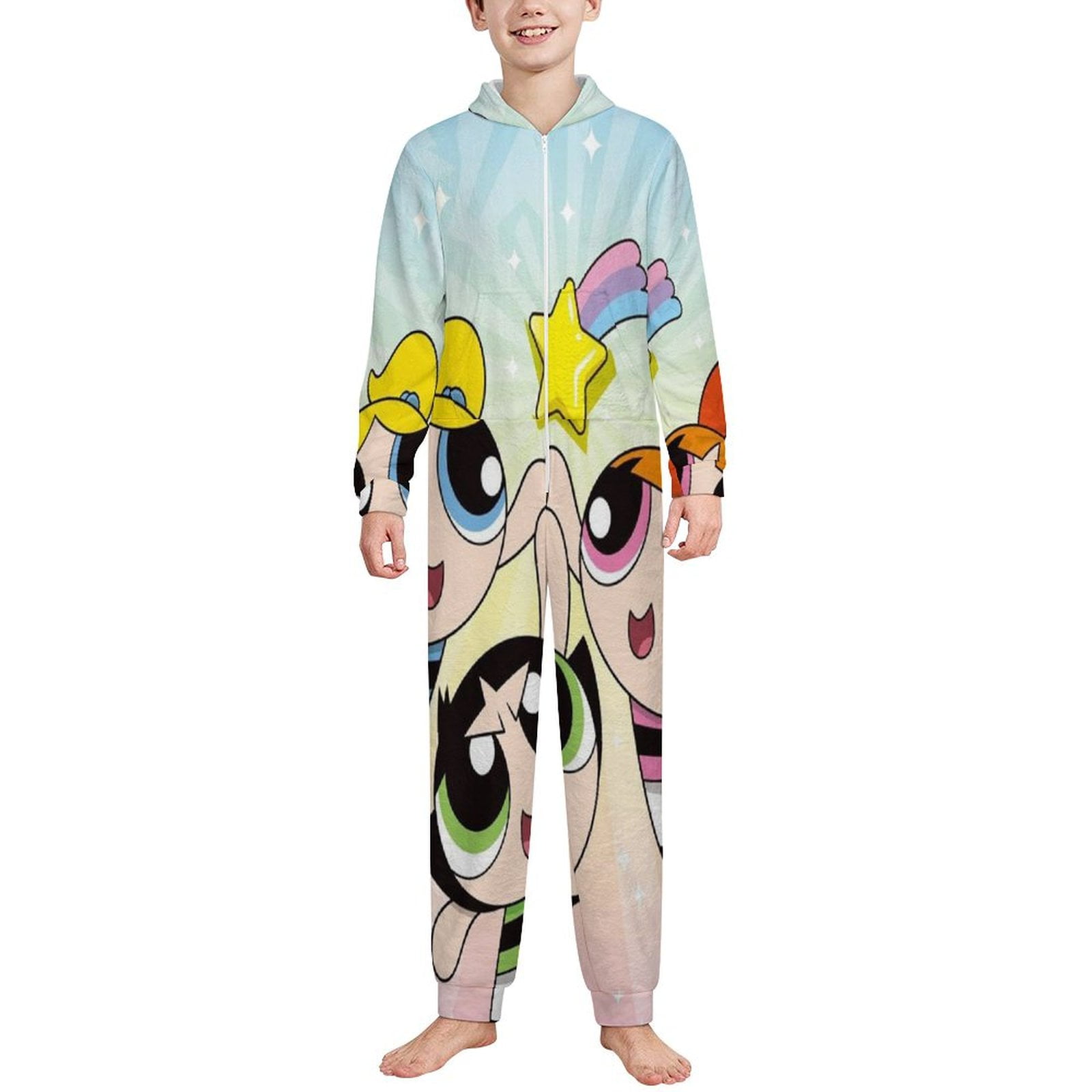 Powerpuff Girls Onesie Pajama Sleepwear Fleece Jumpsuits for Daily ...