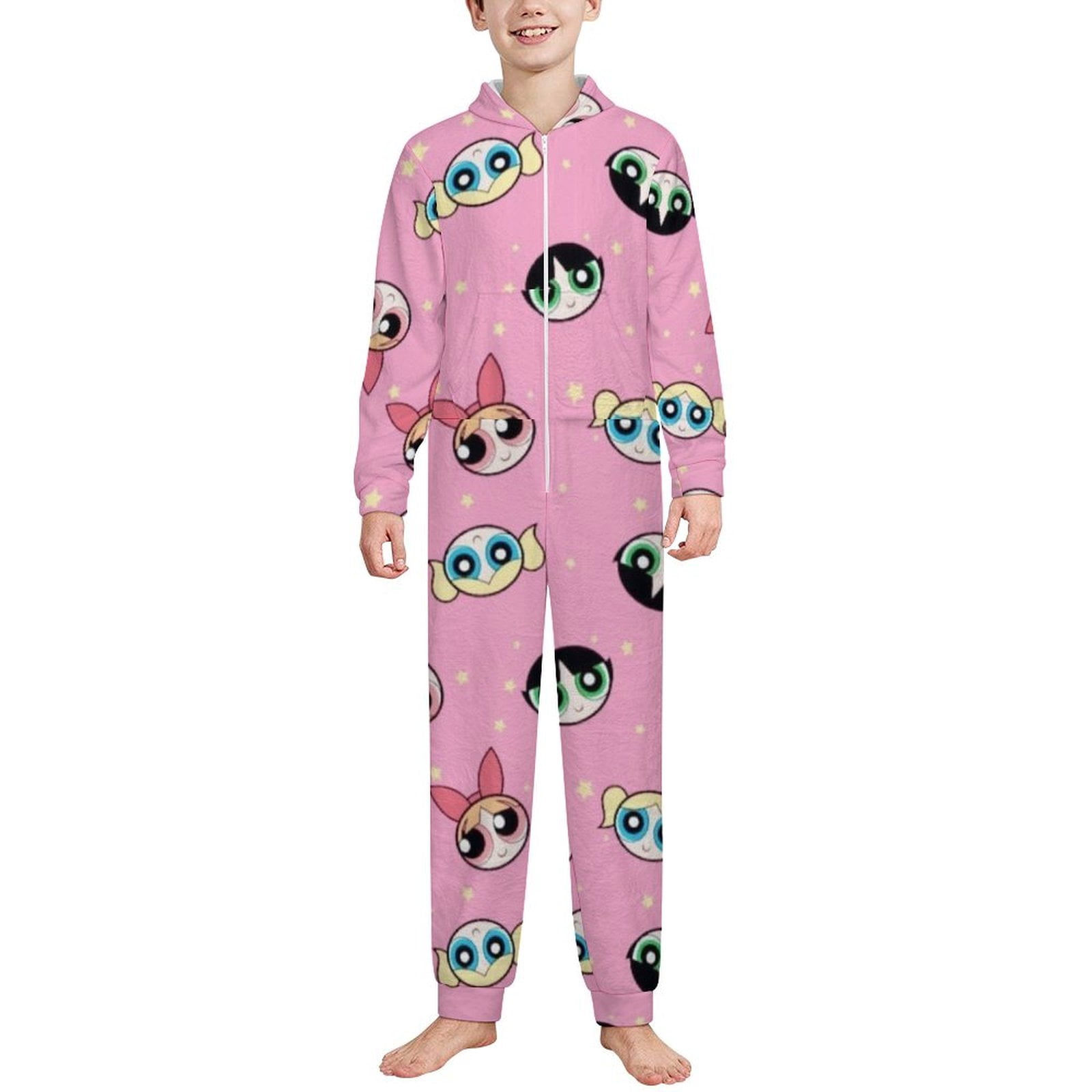 Powerpuff Girls Onesie Pajama Sleepwear Fleece Jumpsuits for Daily ...