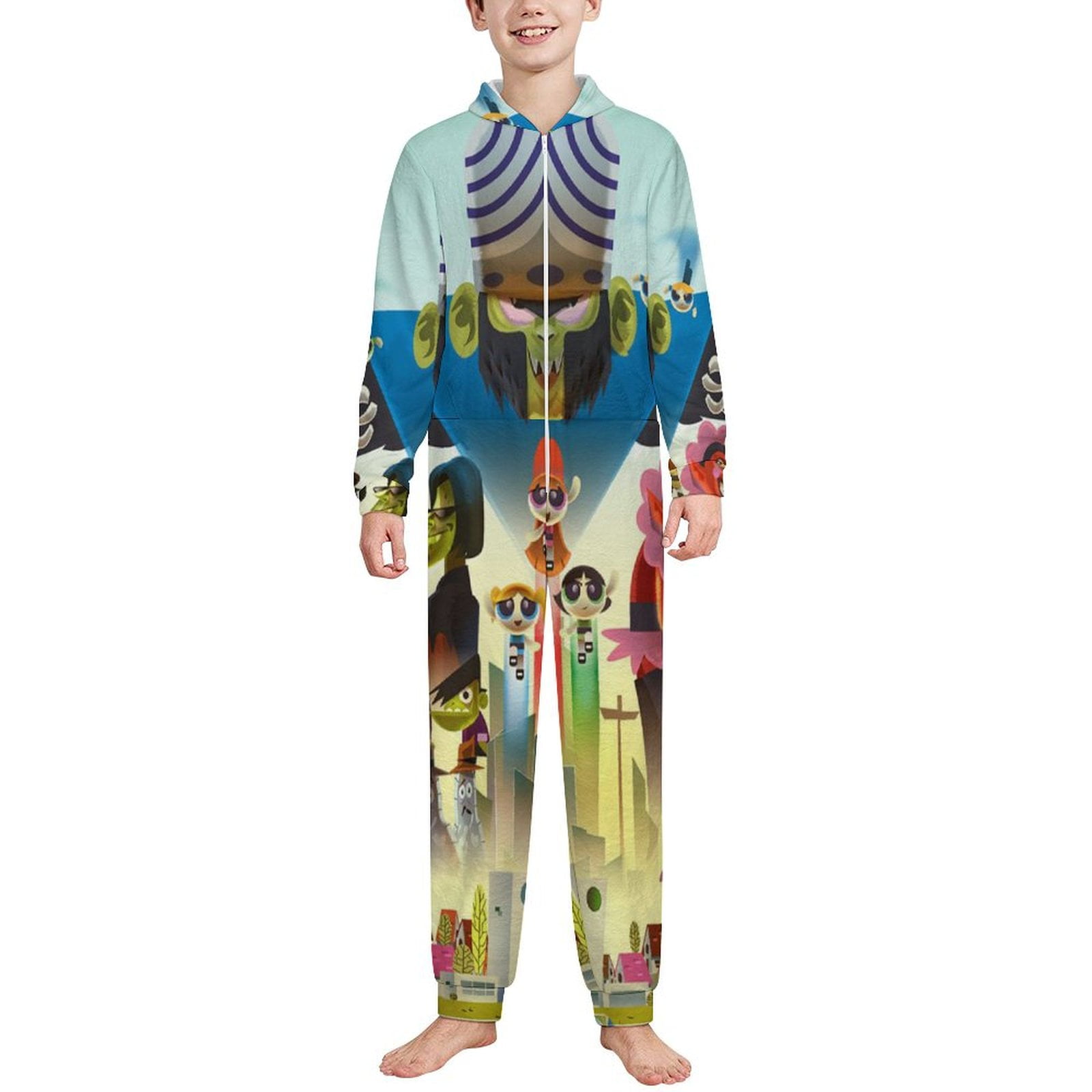 Powerpuff Girls Onesie Pajama Sleepwear Fleece Jumpsuits for Daily ...