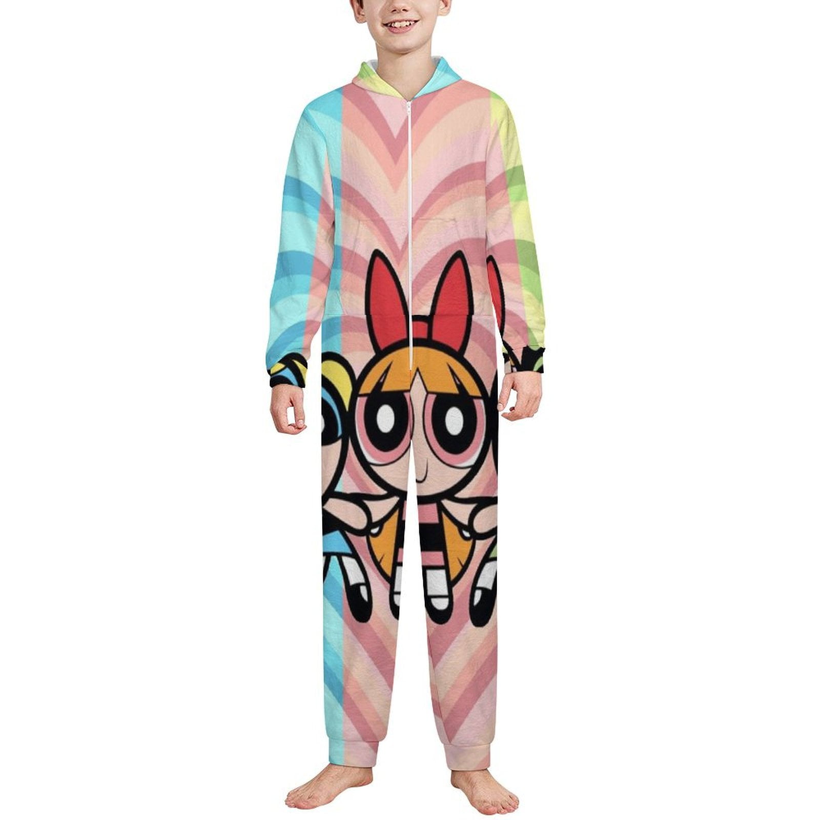 Powerpuff Girls Onesie Pajama Sleepwear Fleece Jumpsuits for Daily ...