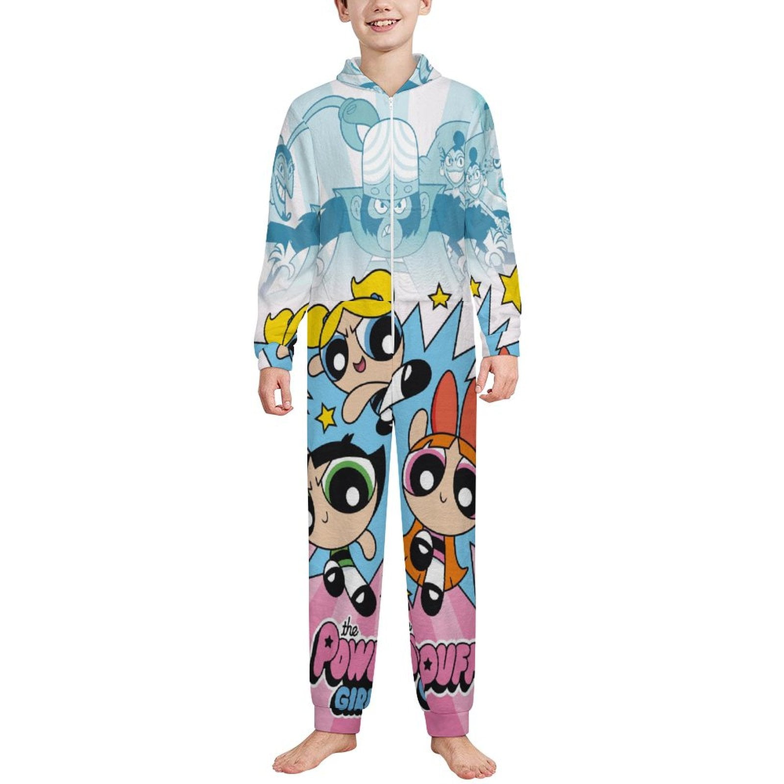Powerpuff Girls Onesie Pajama Sleepwear Fleece Jumpsuits for Daily ...