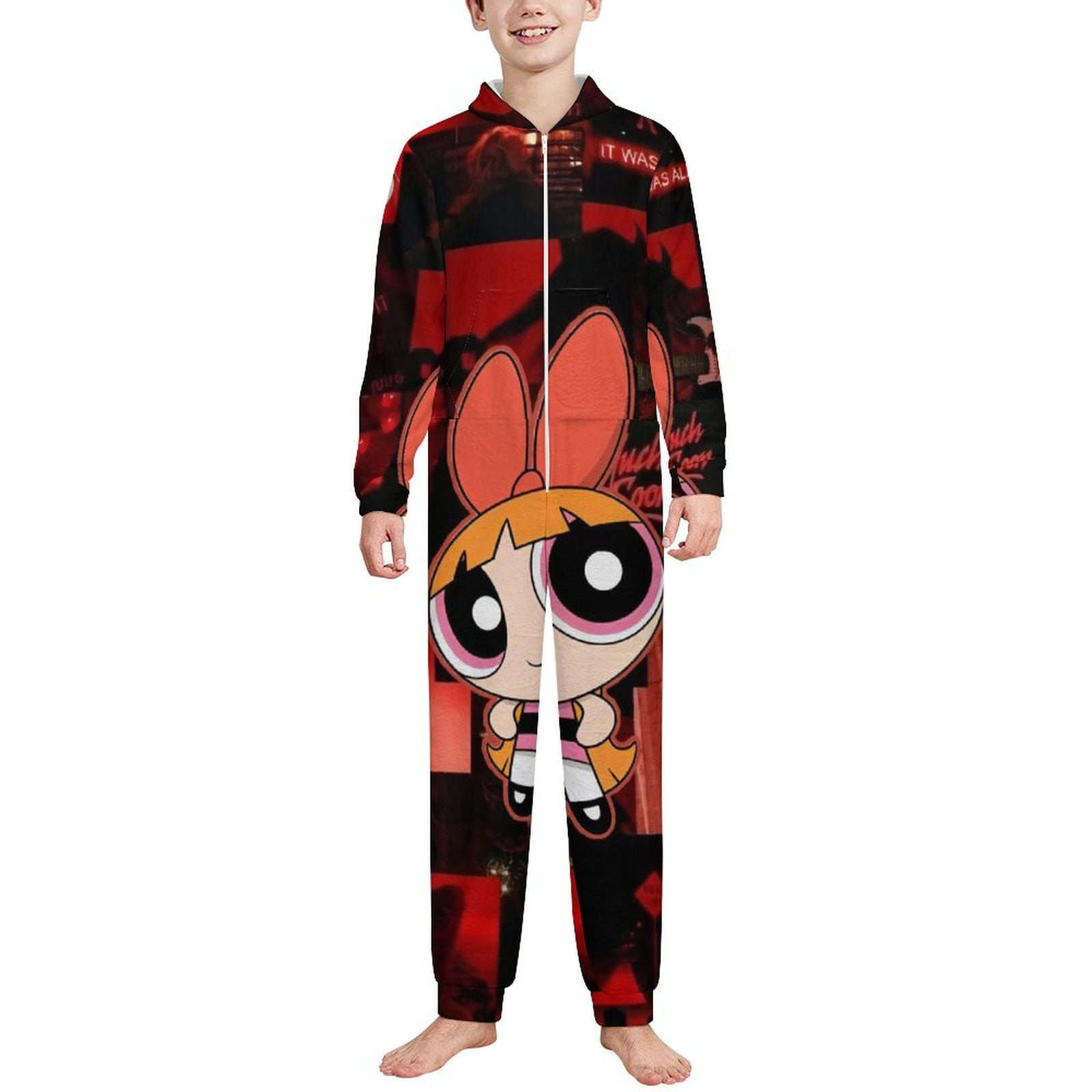 Powerpuff Girls Onesie Pajama Sleepwear Fleece Jumpsuits for Daily ...