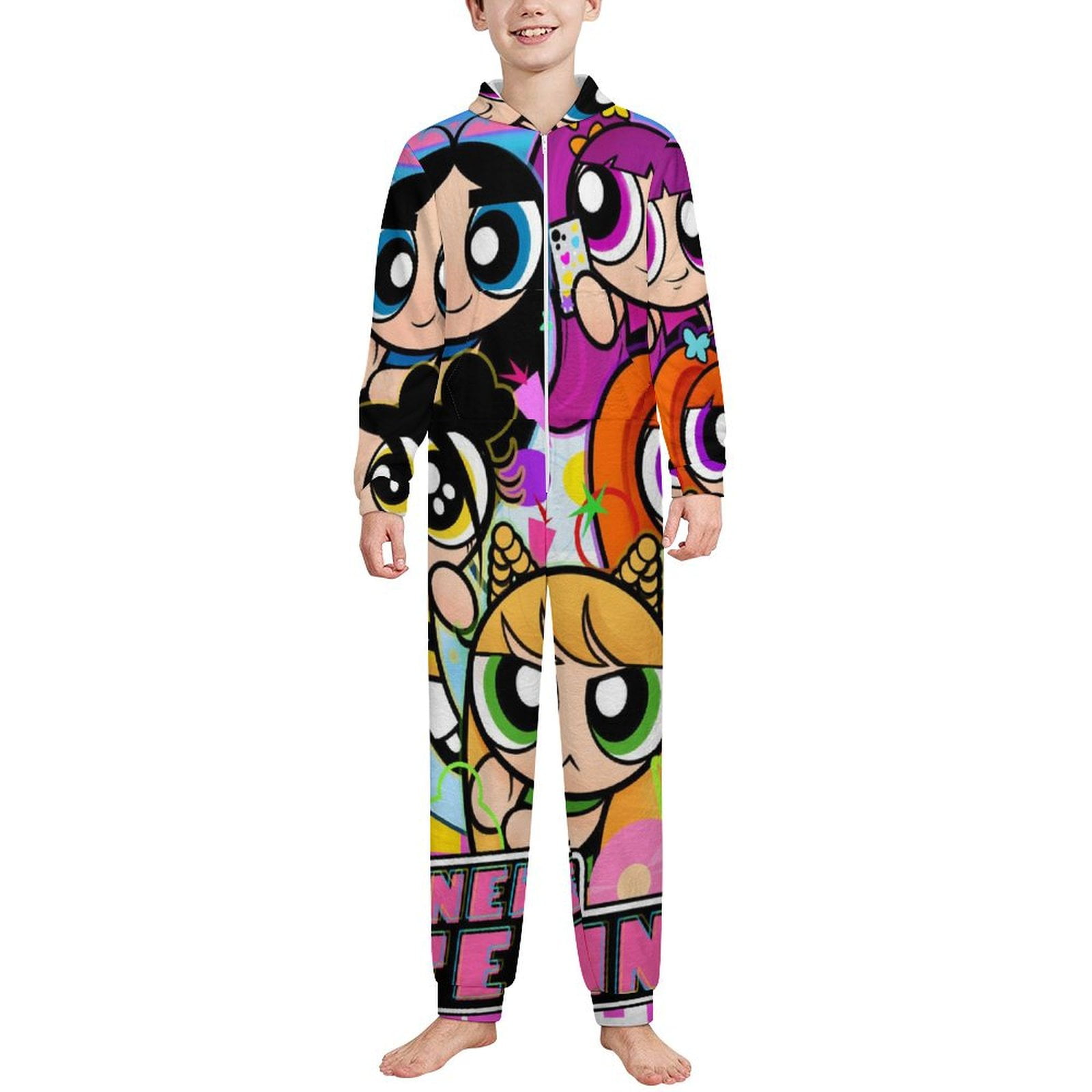 Powerpuff Girls Onesie Pajama Sleepwear Fleece Jumpsuits for Daily ...