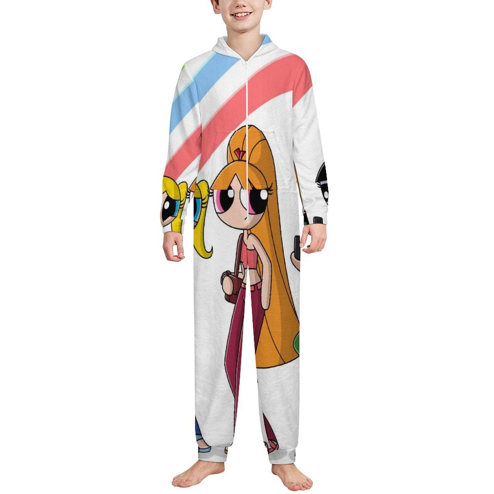 Powerpuff Girls Onesie Pajama Sleepwear Fleece Jumpsuits for Daily ...