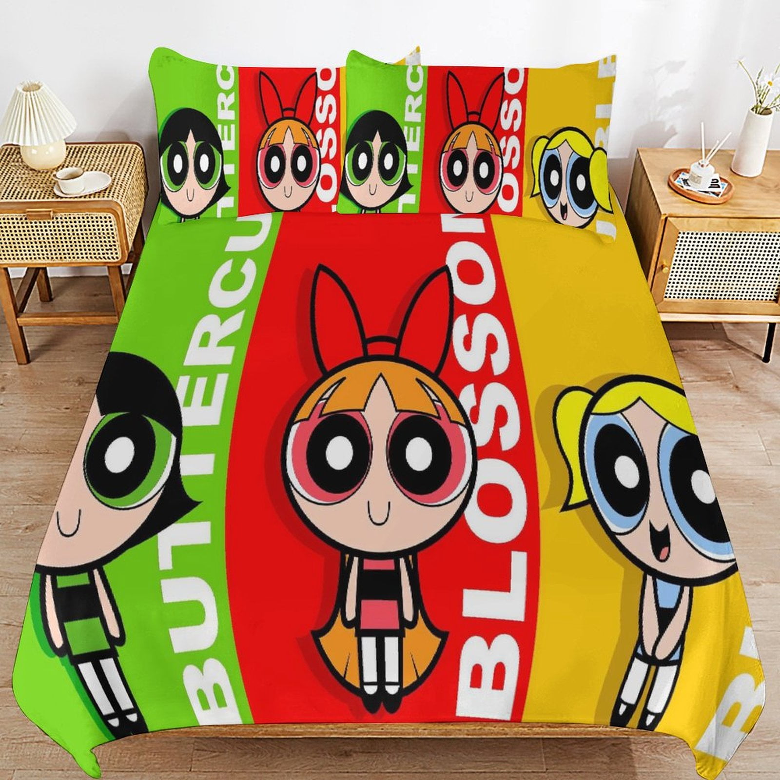 Powerpuff-Girls Power-puff 3 PCS Comfort Set with 2 Pillowcases ...