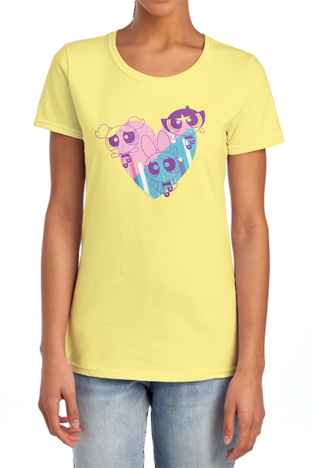 Powerpuff Girls Powerpuff Heart Women's T Shirt, Banana, Large ...