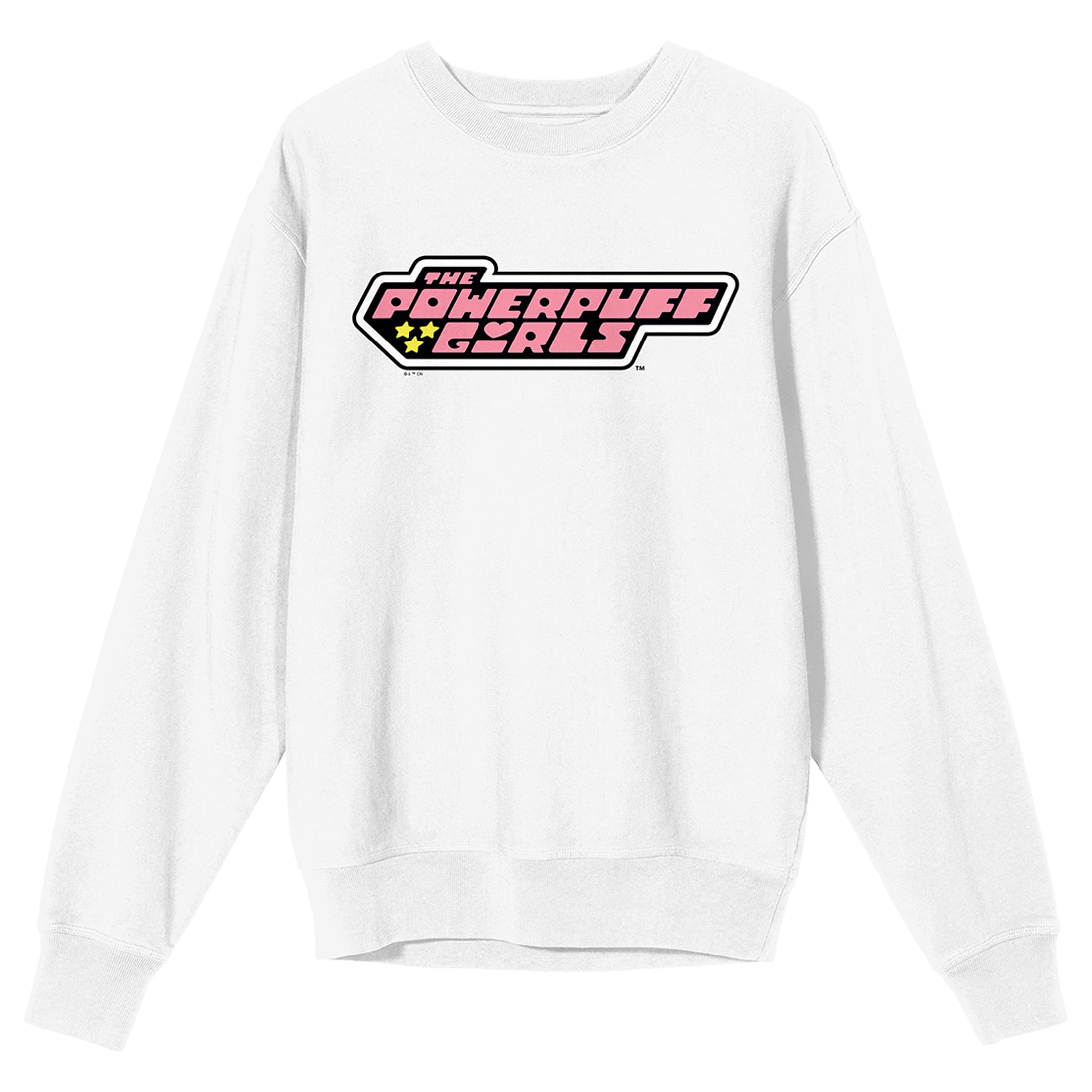 Powerpuff Girls Team Bubbles Crew Neck Long Sleeve White Adult ...