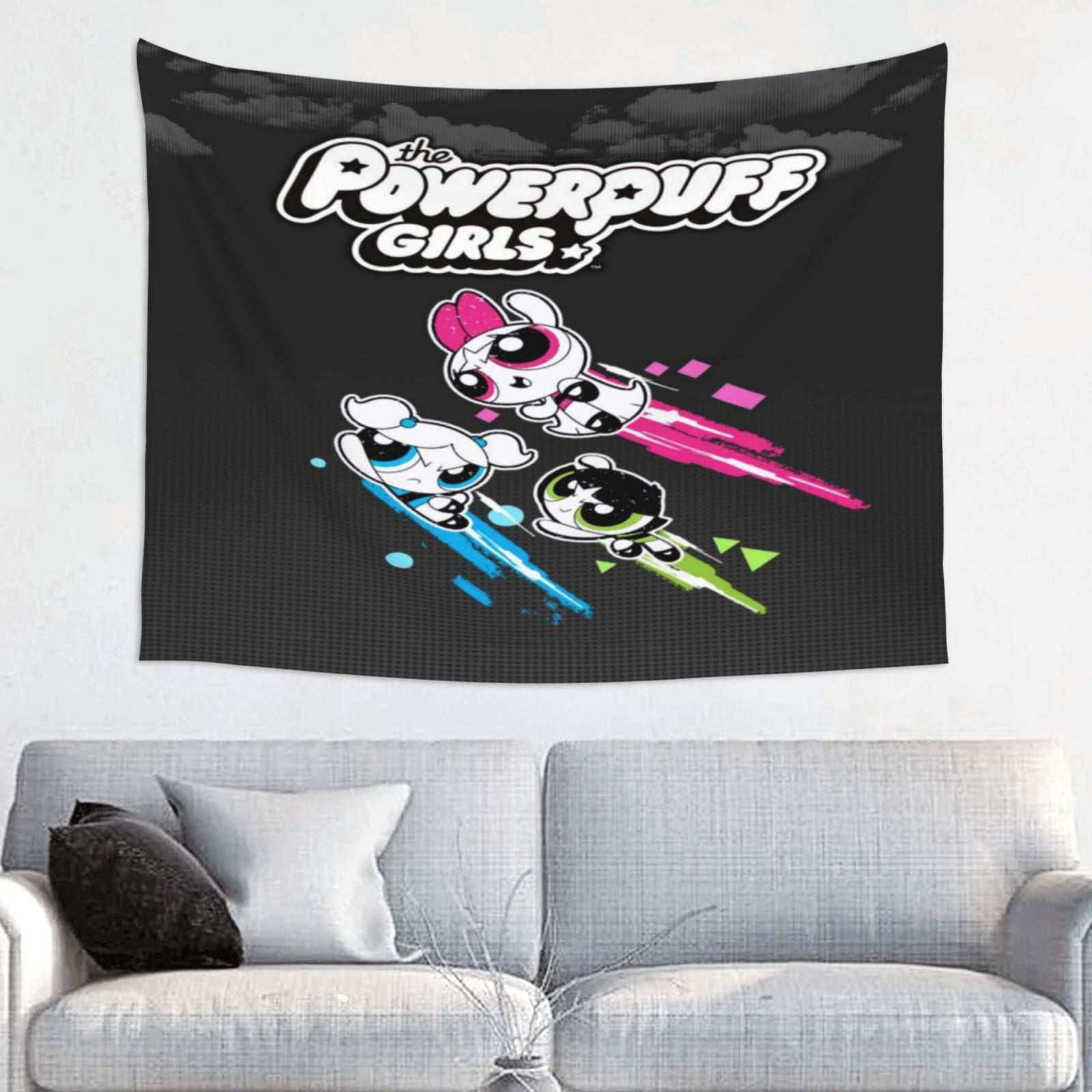 Powerpuff Girls Wall Tapestry Anime Poster For Bedroom Aesthetics Funny ...
