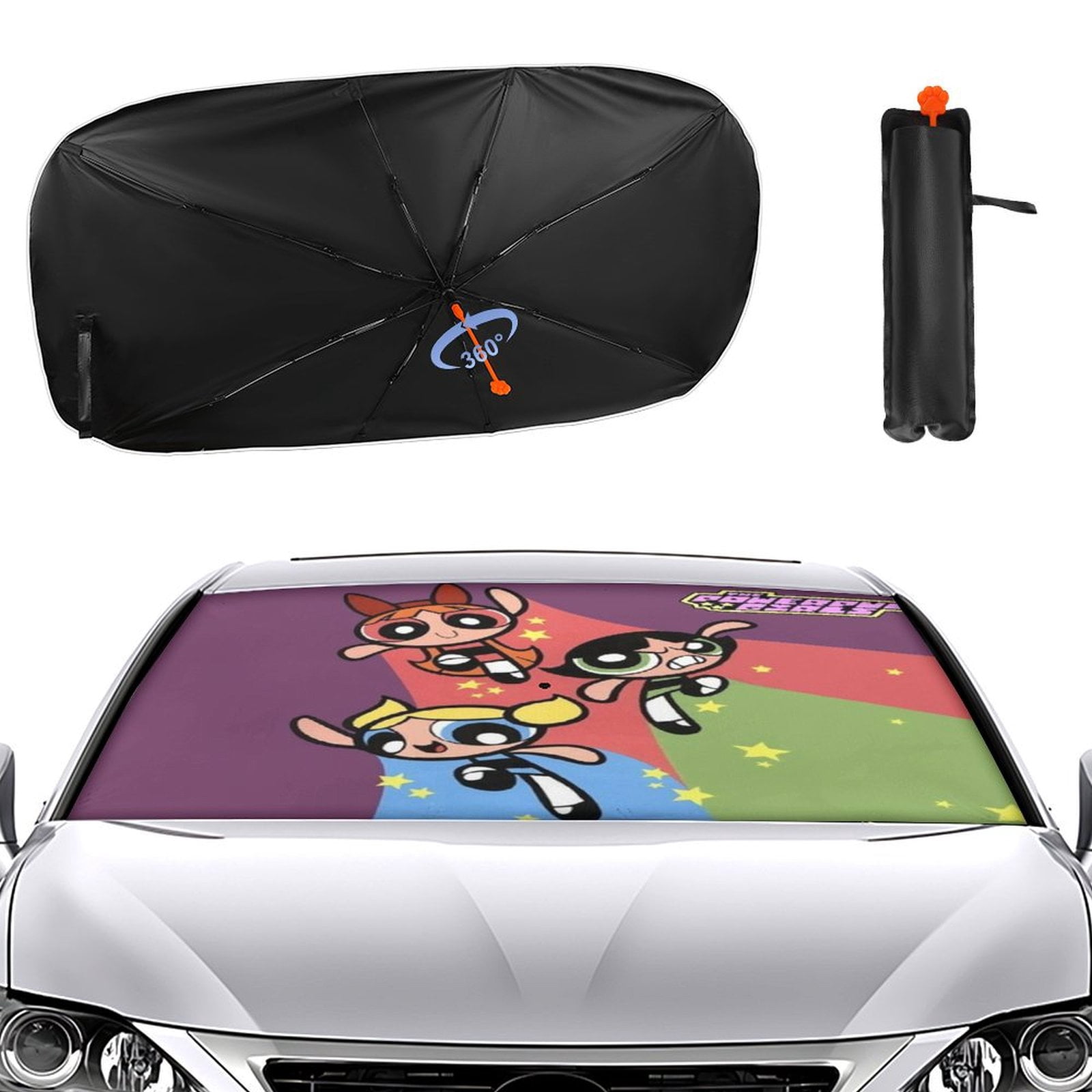 The Powerpuff Girls Windshield Sun Shade Umbrella - Foldable Car Window ...