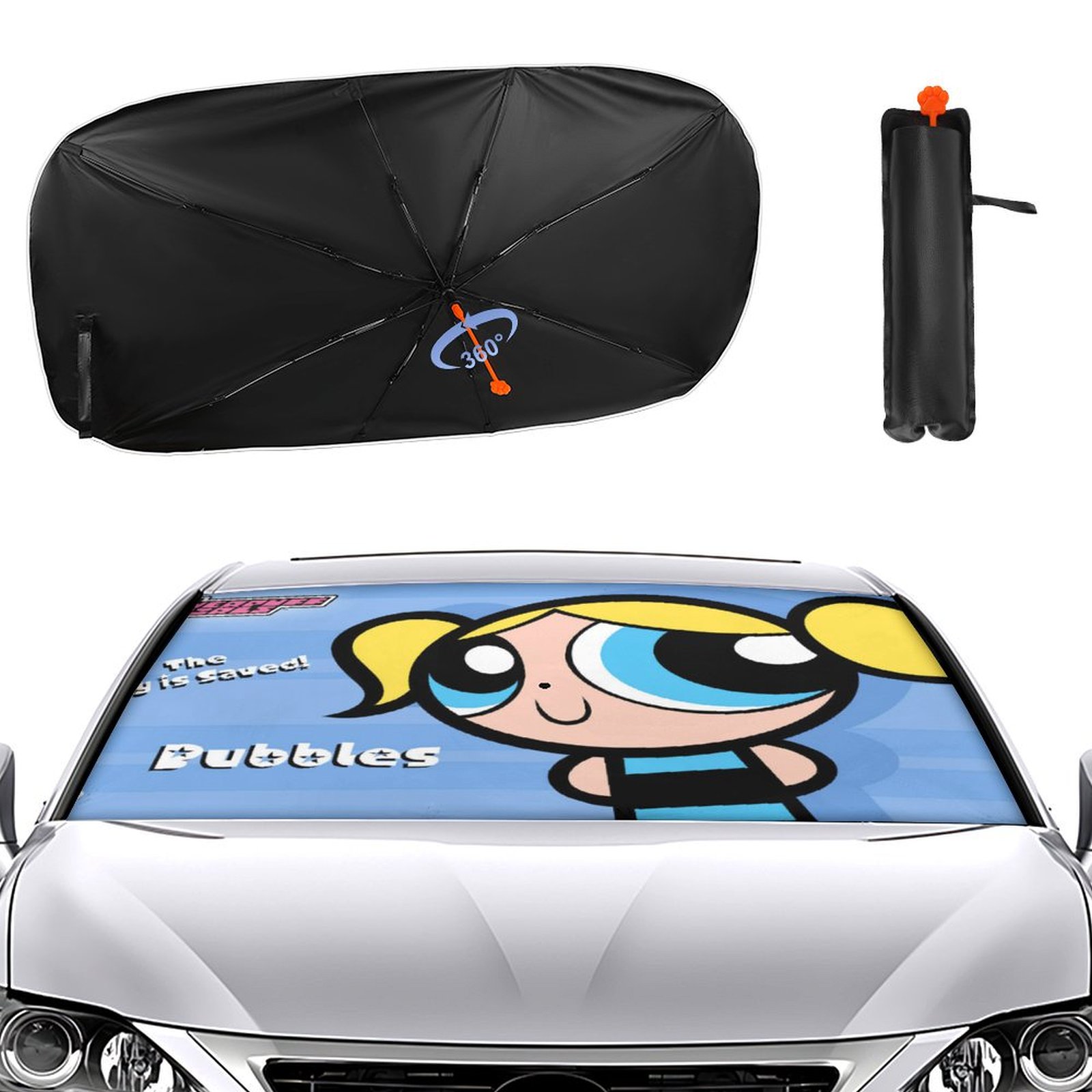 The Powerpuff Girls Windshield Sun Shade Umbrella - Foldable Car Window ...