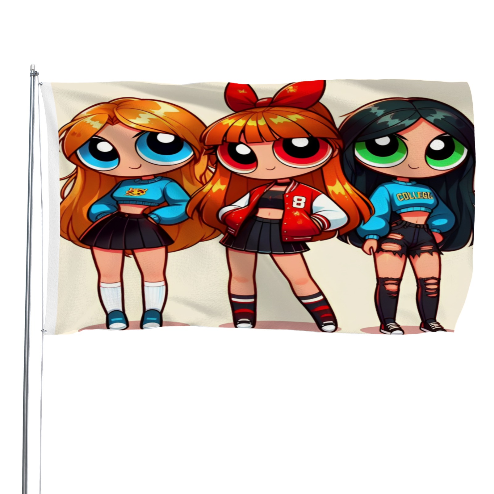 The Powerpuff* and Girls flag perfect for outdoor decoration, can be ...