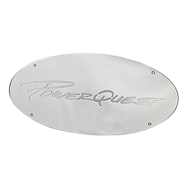 Powerquest 10165 15 x 7 Inch Stainless Steel Boat Logo Plate (Single ...