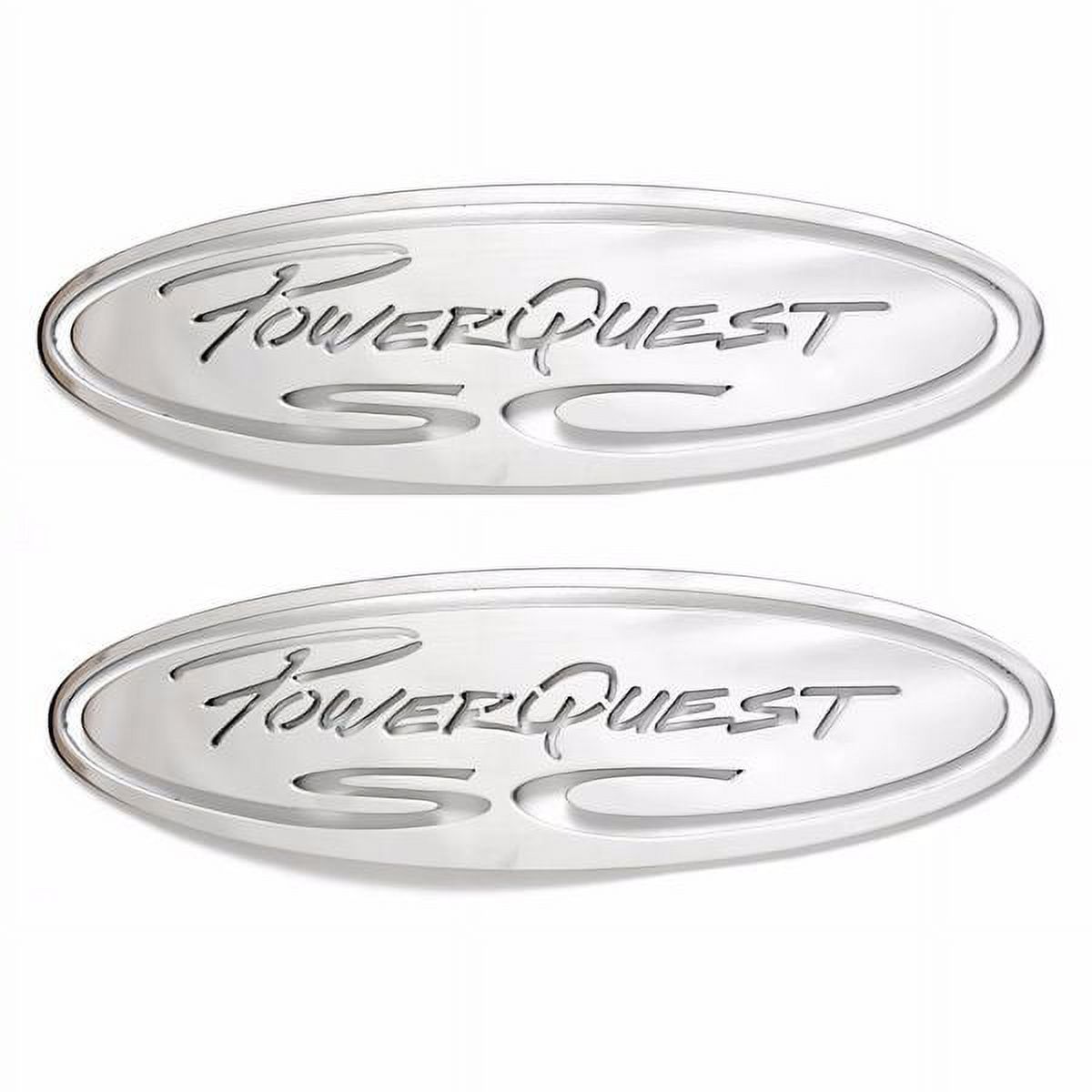 Powerquest Boat Logo Plates | 13 3/4 x 3 7/8 Inch Stainless (Pair ...