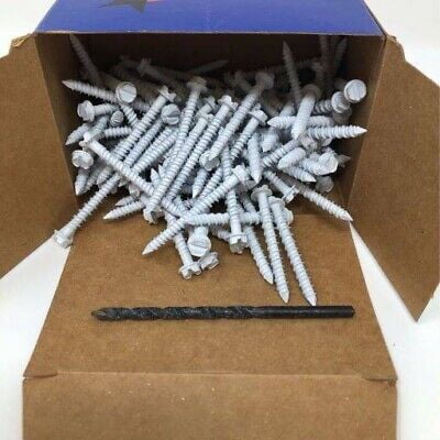 Powers Fasteners 100 White Tapper Concrete Screws W/ Drill Bit 3/16x1-3 ...