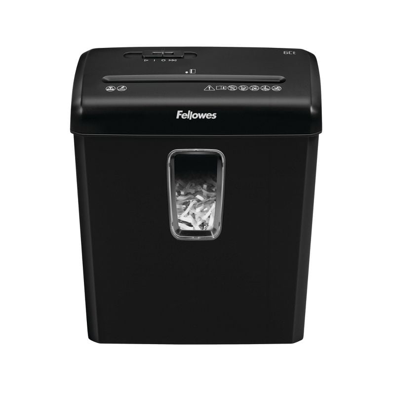 Powershred 6ct Cross-Cut Paper Shredder - Black: Shreds Credit Cards ...