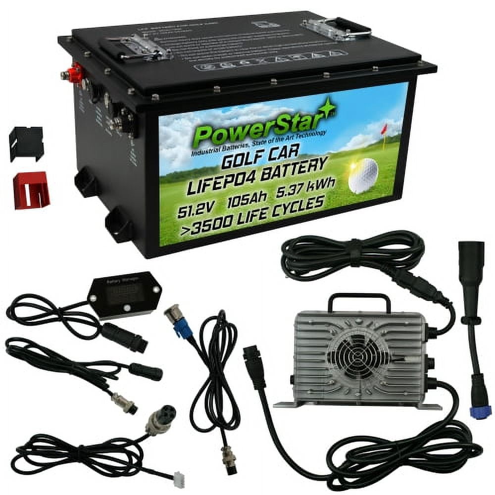 Powerstar 48V LiFePO4 Deep Cycle Golf Cart Battery Replacement for ...