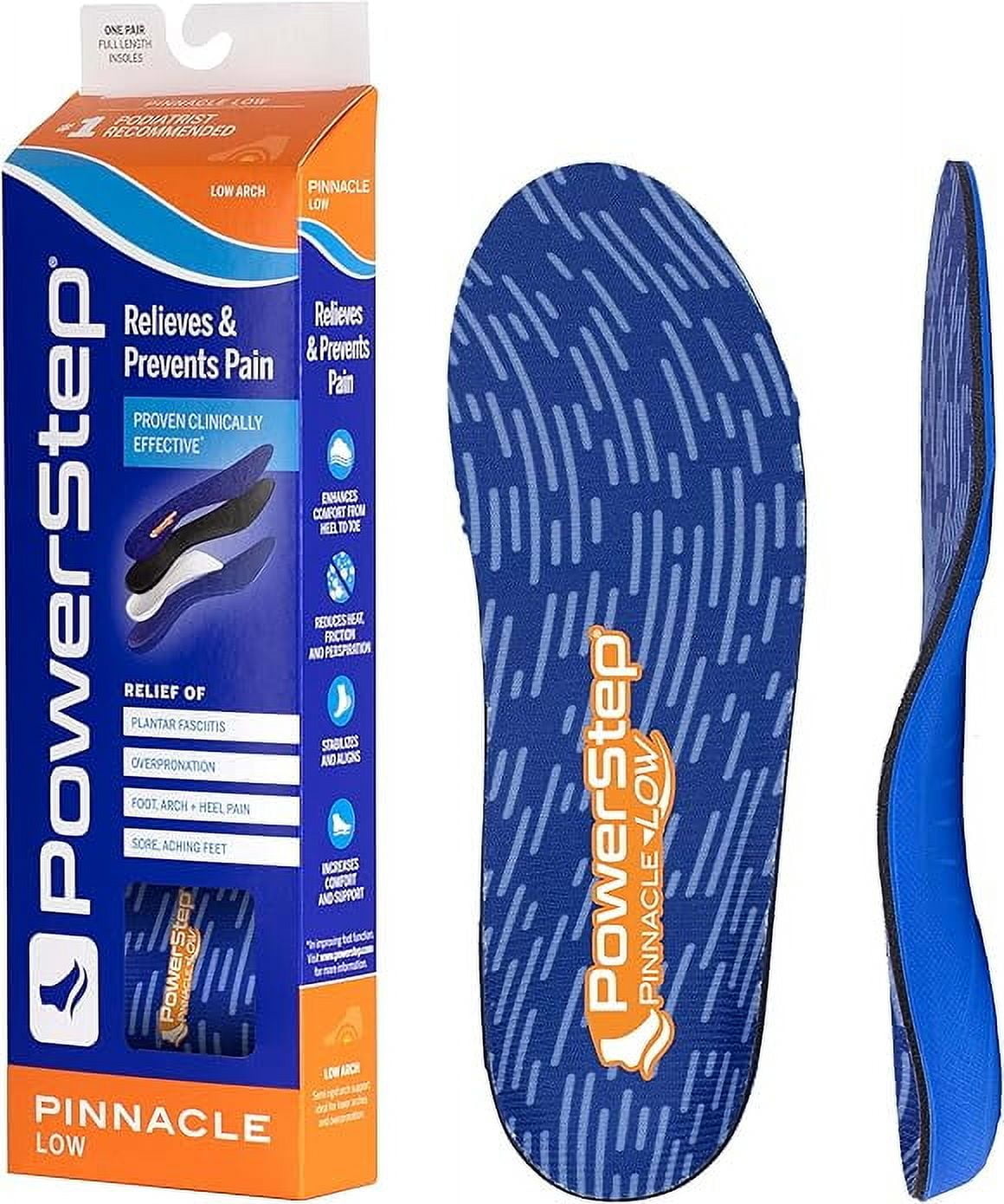 Powerstep 5004-01C Pinnacle Low Arch (1 Pair), size M5 W7 - Walmart.com