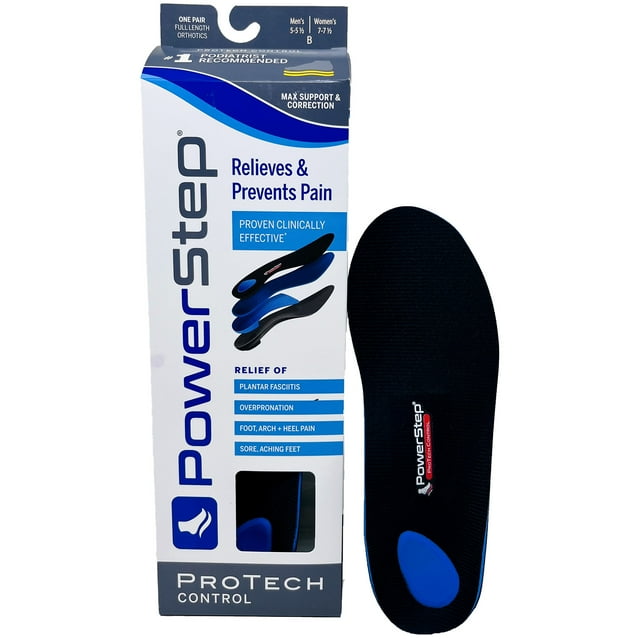 Powerstep Protech Control Full Length Insoles for Standing, Work ...