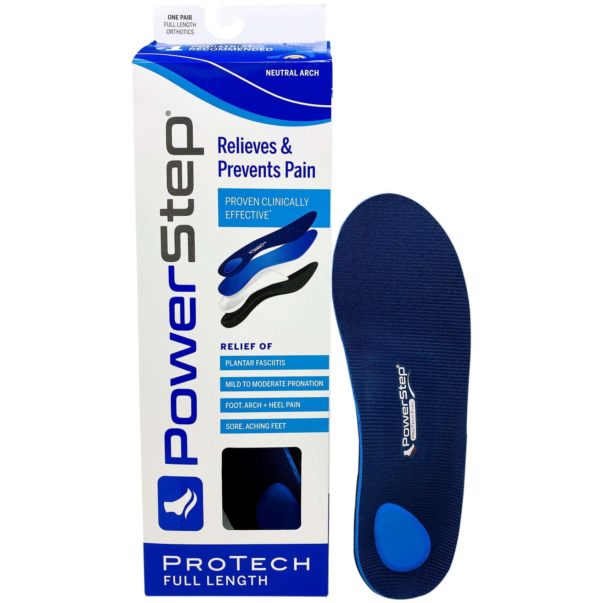 Powerstep Insole Protech Full Length (Men 3-3.5 , Women 5-5.5 ...