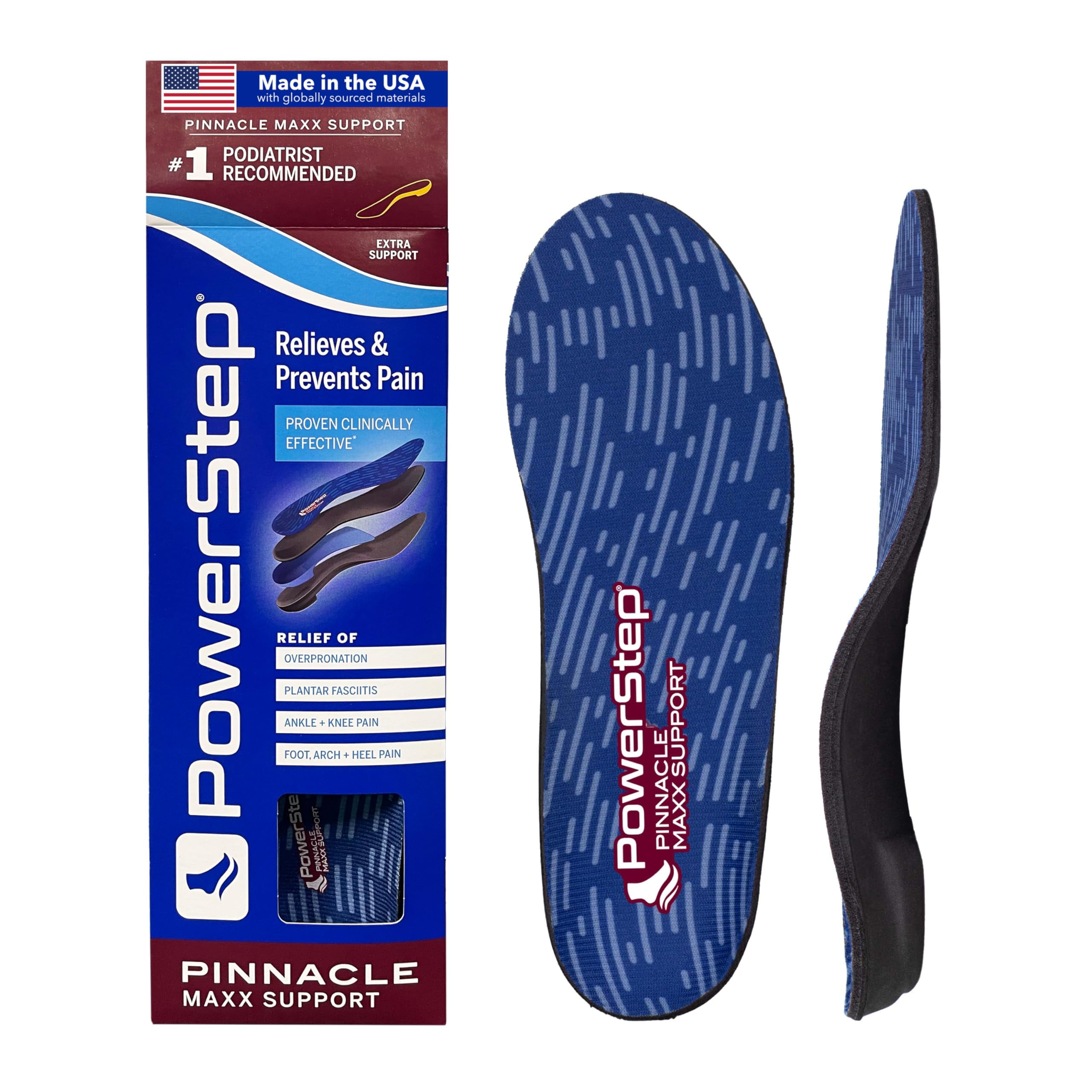 Powerstep Pinnacle Maxx Orthotic Insoles - Orthotics for Overpronation ...