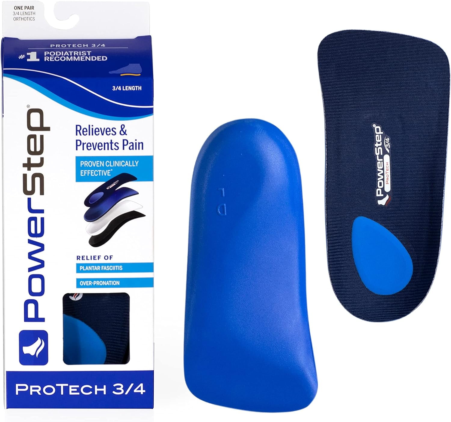 Powerstep Protech 3/4 Length Orthotic Insole Shoe Inserts - F - Walmart.com
