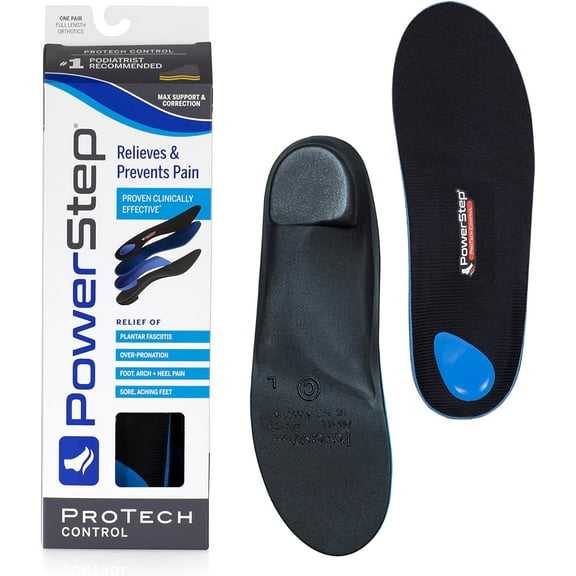 Powerstep Protech Walk Fit Full Length Orthotic Insoles for Heel Pain ...