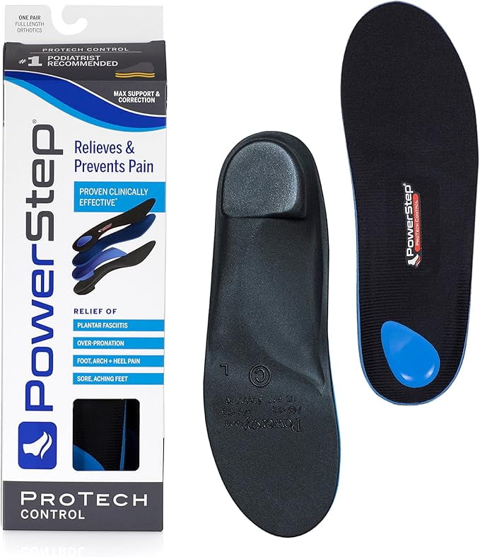 Powerstep Protech Control Orthotic Insoles Full Length Size: IJ - M12 ...