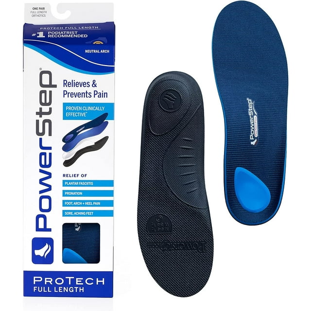 Powerstep Protech Full Length Orthotic Insoles - Fit Powerstep Inserts ...